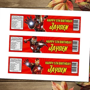 Printable Iron Man Bottle Labels - Etsy