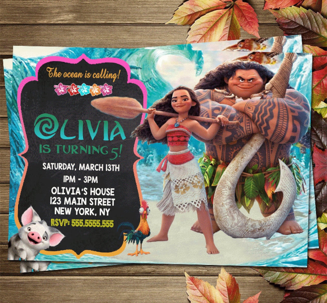 Printable Moana Birthday Party Invitation - Etsy