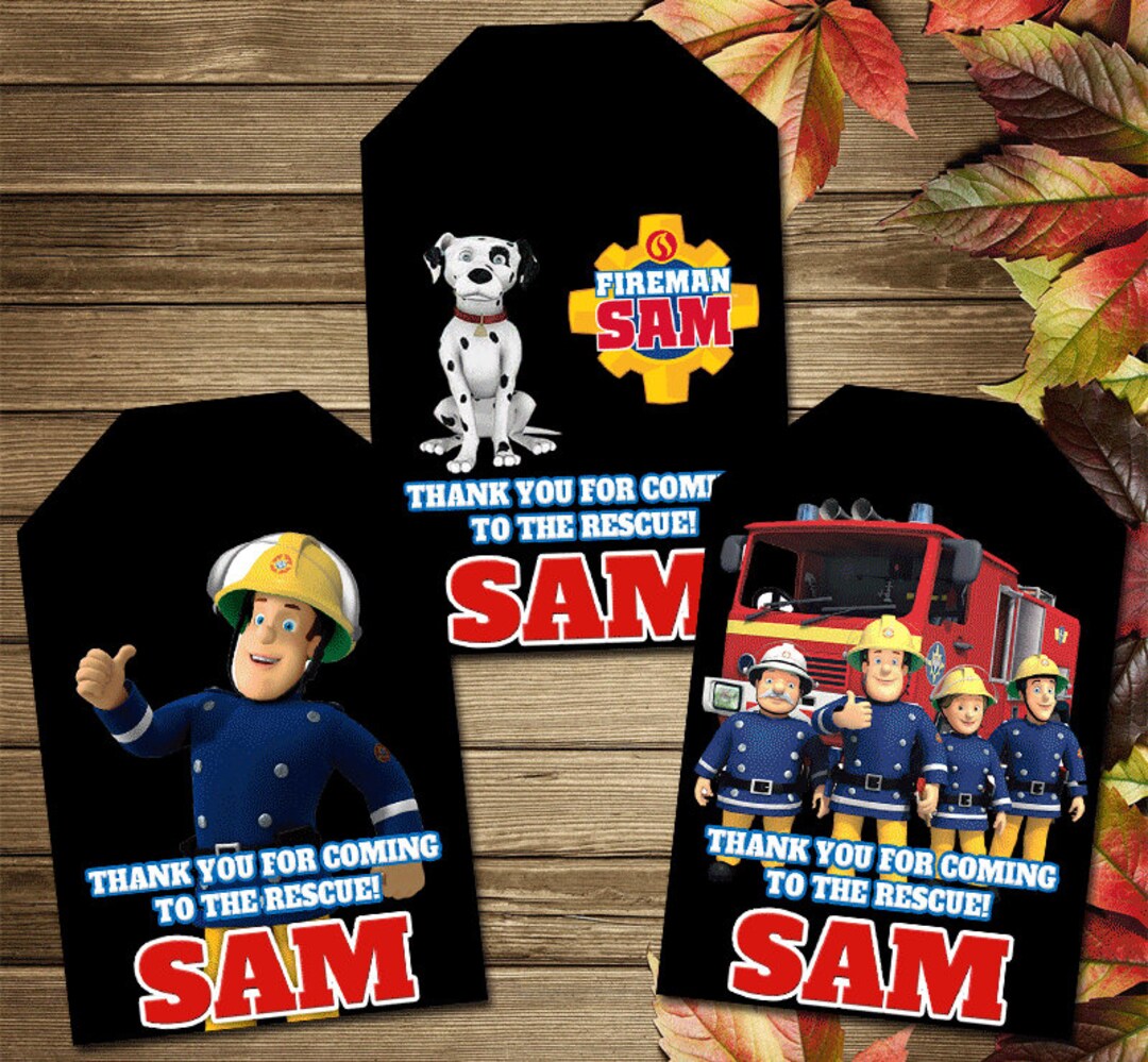 Printable Fireman Sam Thank You Tag - Etsy