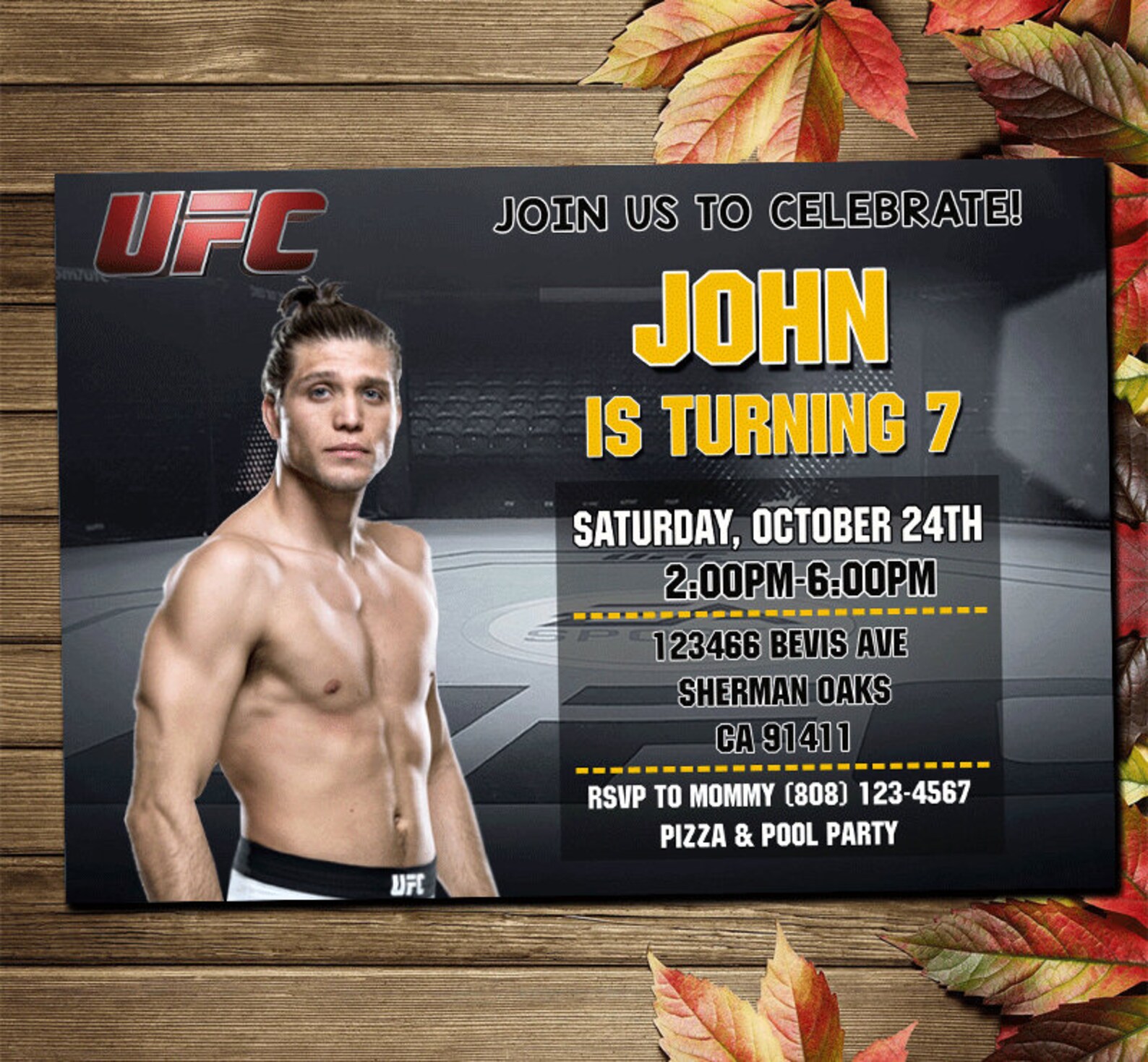 Printable UFC Birthday Party Invitation - Etsy