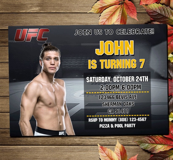Invitación imprimible a la fiesta de cumpleaños de UFC - Etsy México