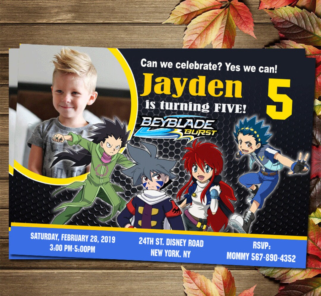 Printable Beyblade Birthday Party Invitation - Etsy