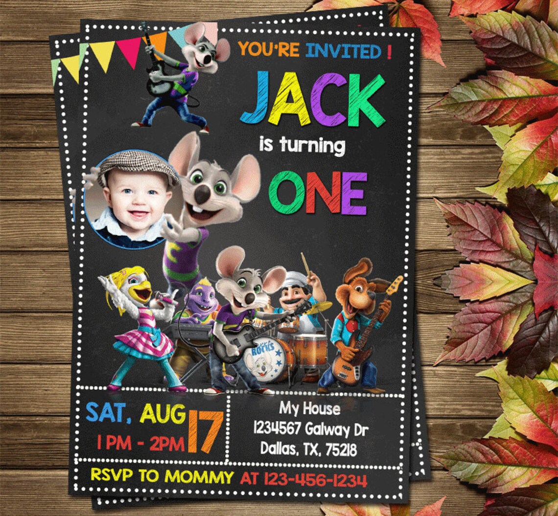 Printable Chuck E Cheese Birthday Party Invitation - Etsy