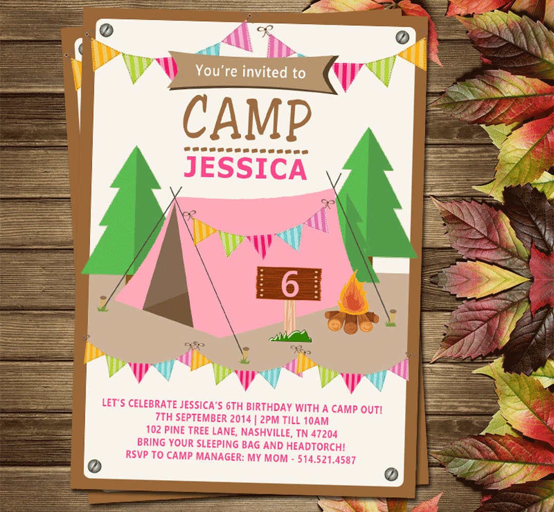 Printable Glamping Birthday Party Invitation - Etsy