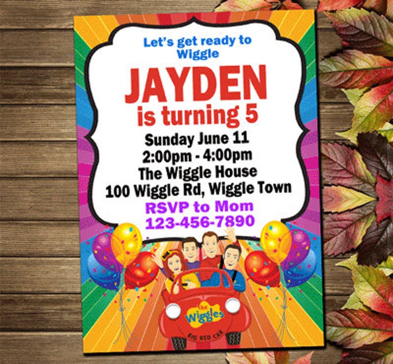 Printable the Wiggles Birthday Party Invitation - Etsy