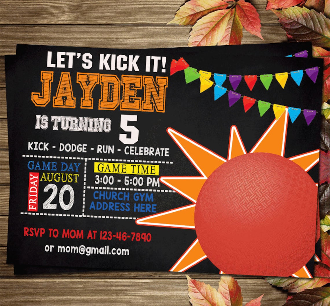 Printable Dodgeball Birthday Party Invitation - Etsy