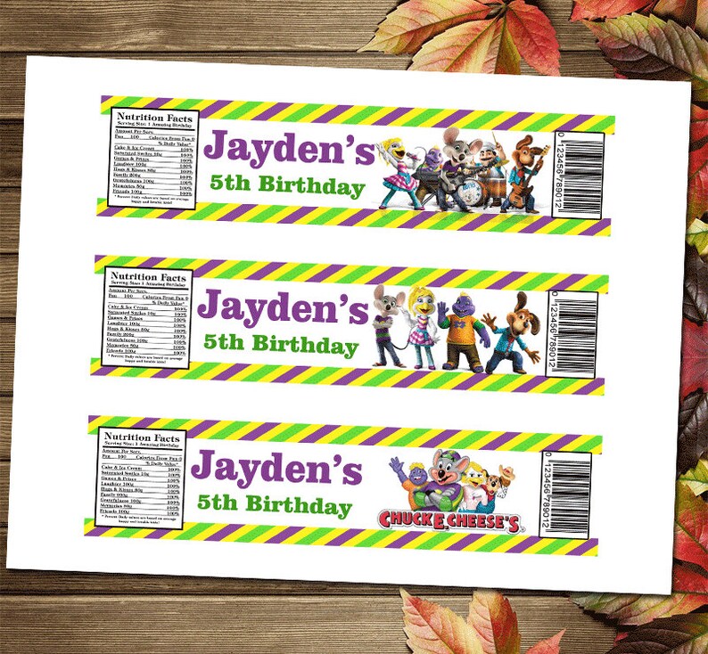 Printable Chuck E Cheese Bottle Labels - Etsy