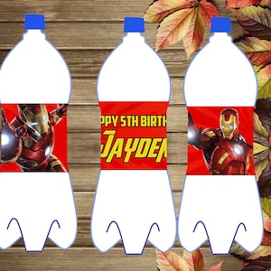 Printable Iron Man Bottle Labels - Etsy