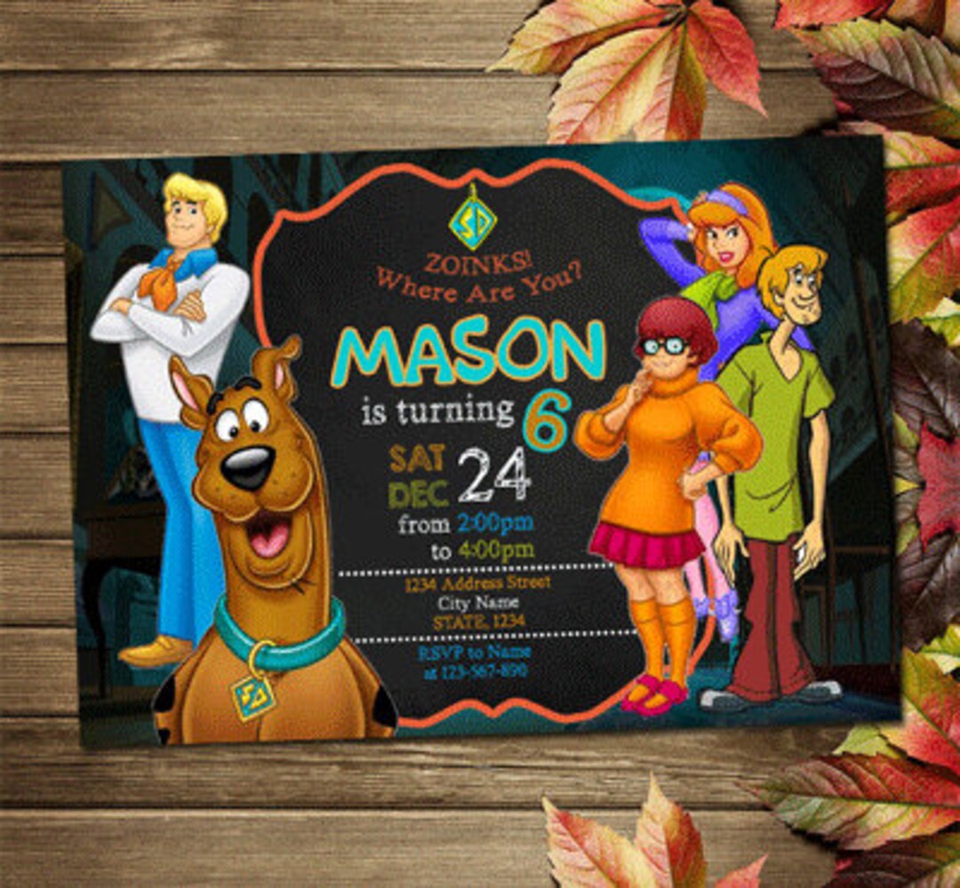 Printable Scooby Doo Birthday Party Invitation Etsy