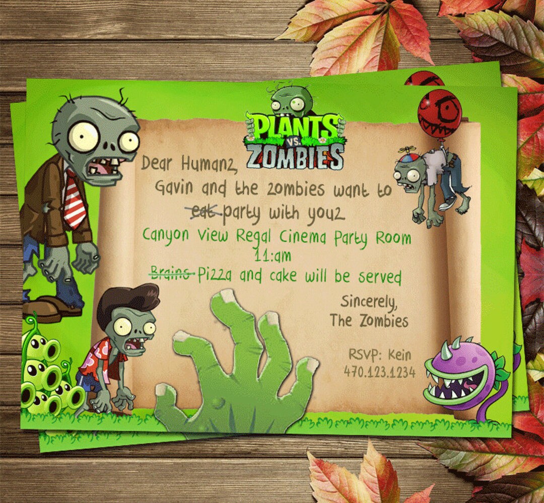 Printable Zombie Birthday Party Invitation - Etsy
