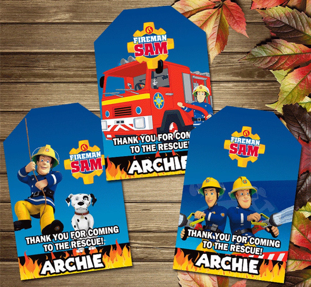 Printable Fireman Sam Thank You Tag - Etsy