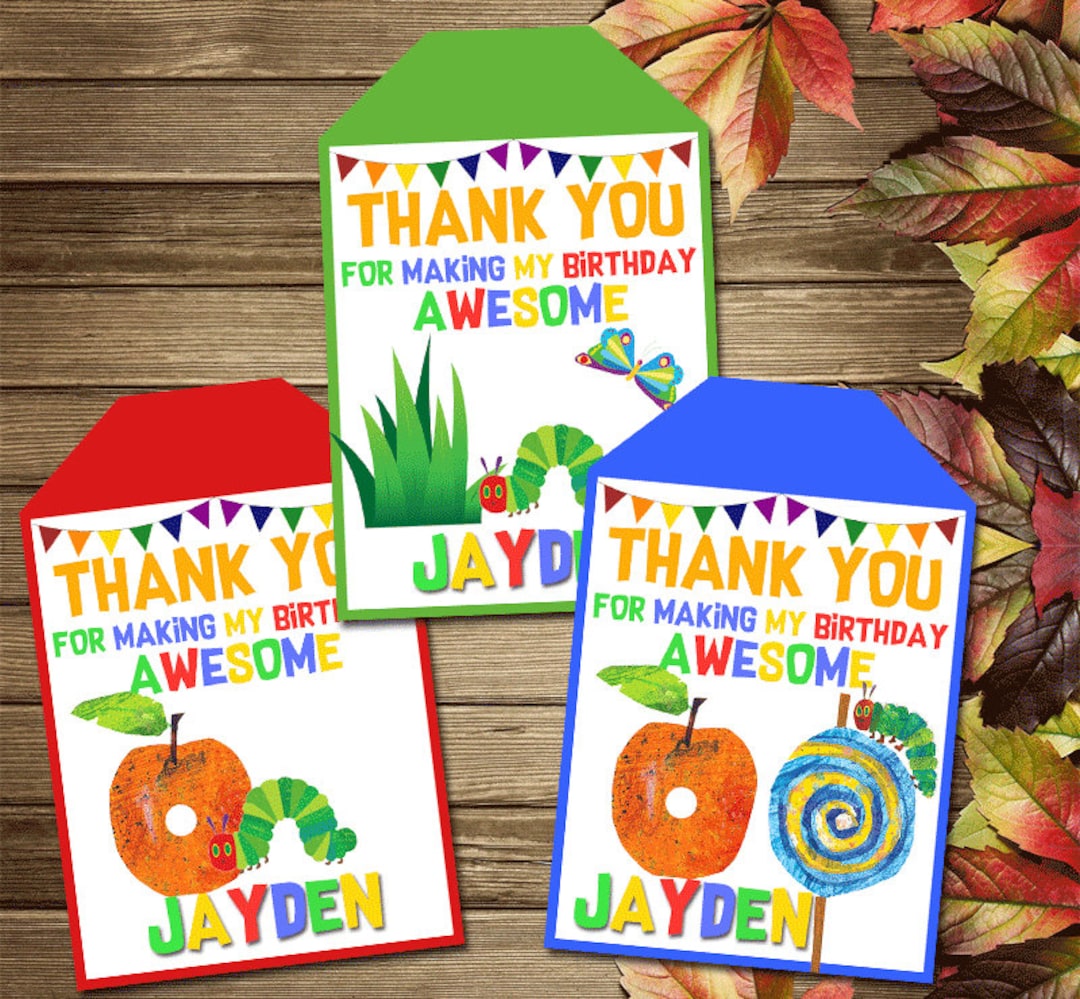 Printable Hungry Caterpillar Thank You Tag - Etsy