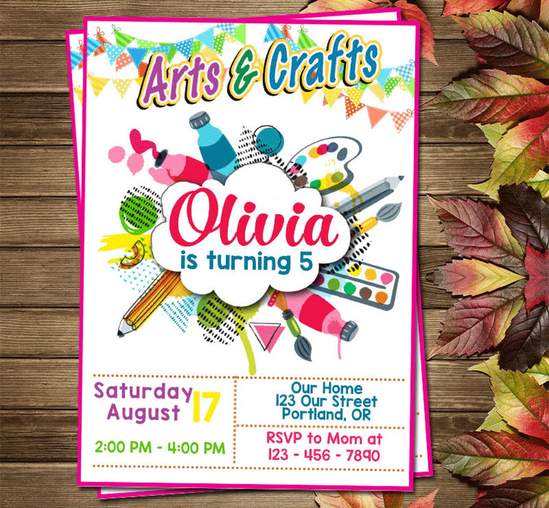 Printable Art and Craft Birthday Party Invitation - Etsy