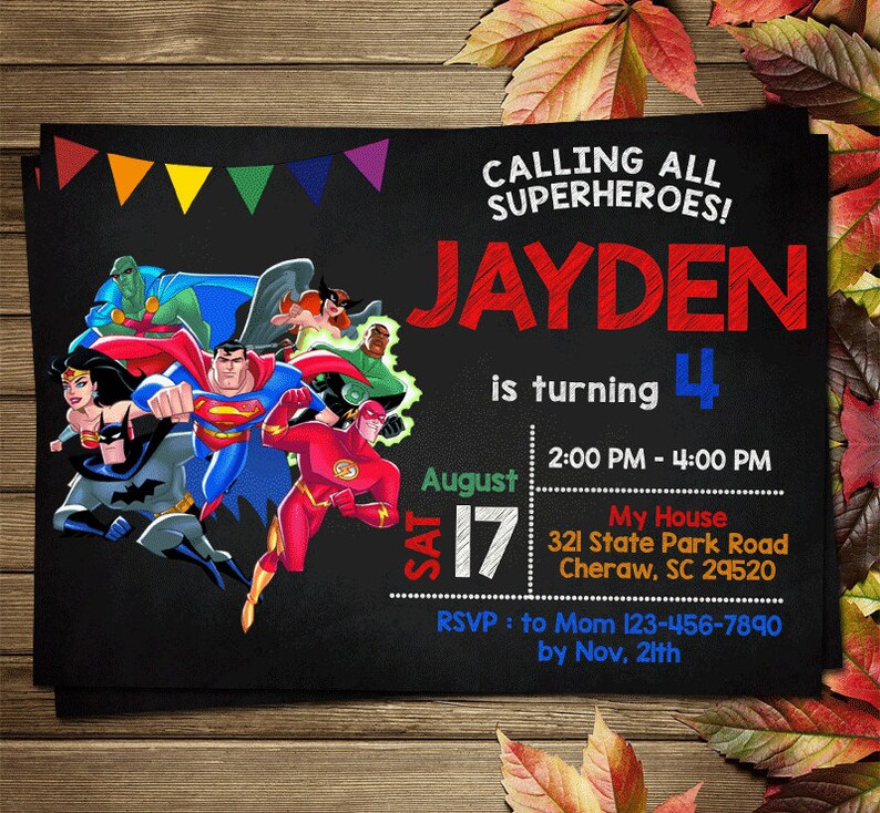 Printable Superheroes Birthday Party Invitation - Etsy
