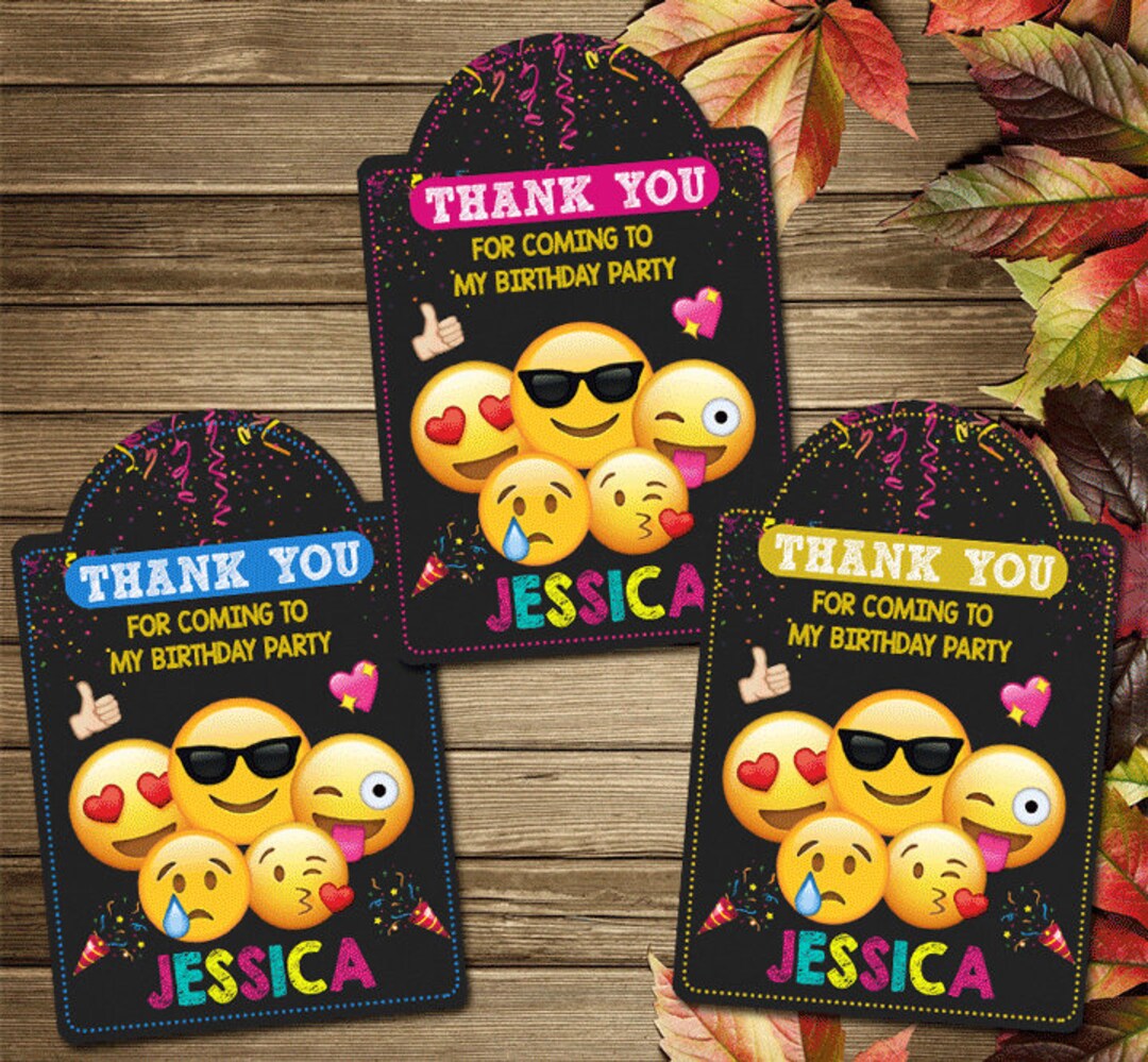Printable Emoji Thank You Tag - Etsy