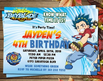 Editable Beyblade Birthday Invitation Template Printable - Etsy