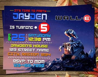 Wall-e Birthday Invitation - Etsy