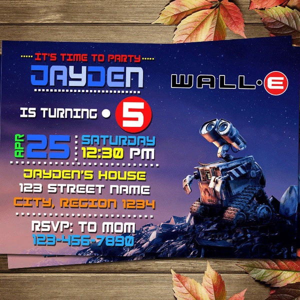 Wall E Invitation - Etsy