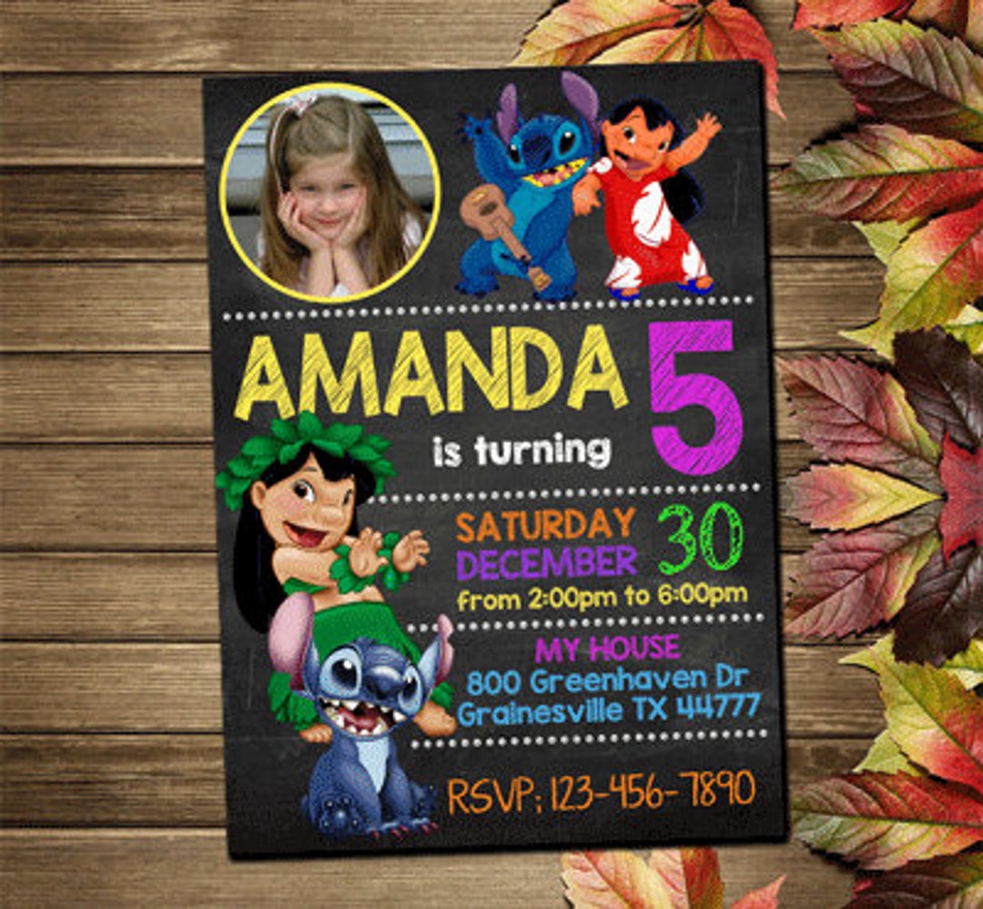 Printable Lilo and Stitch Birthday Party Invitation - Etsy