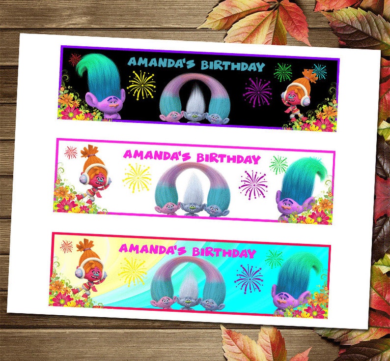 Printable Trolls Bottle Labels - Etsy