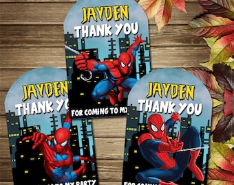 Personalized Spiderman Party Favor Tags Actual Tag Printed and Cut ...
