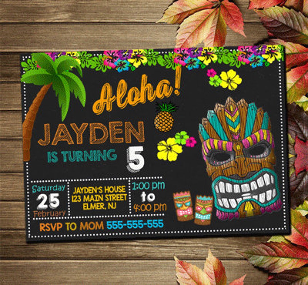 Printable Hawaiian Luau Birthday Party Invitation - Etsy