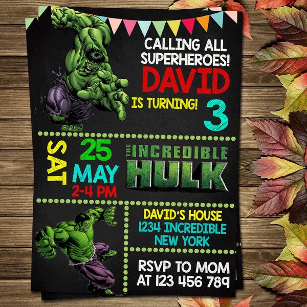 Hulk Invitation - Etsy