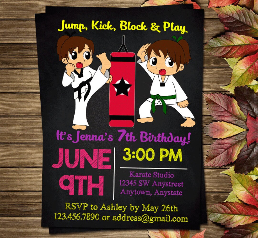 Printable Karate Birthday Party Invitation - Etsy