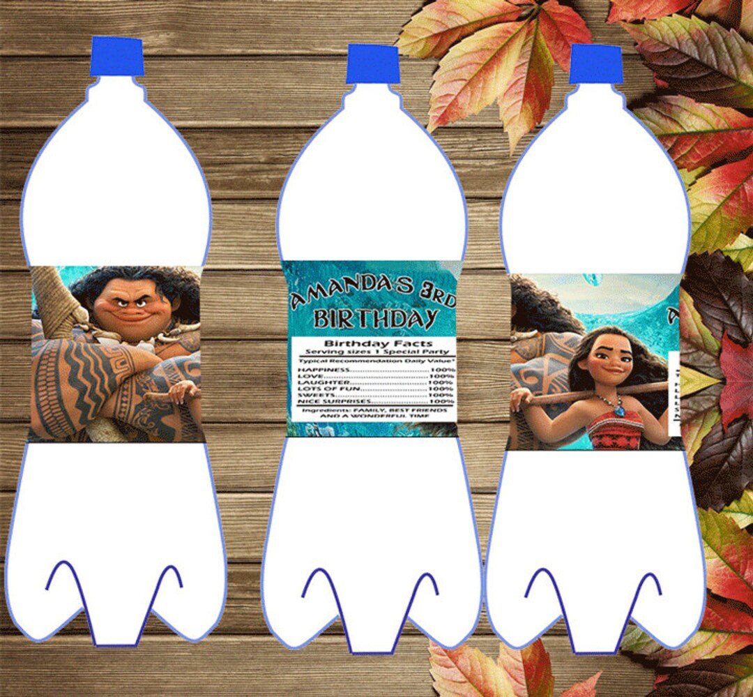 Printable Moana Bottle Labels - Etsy