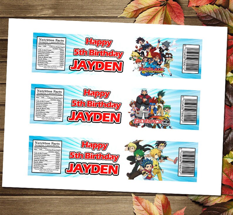 Printable Beyblade Bottle Labels - Etsy
