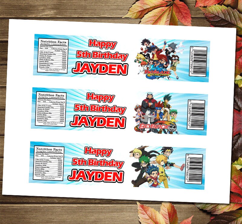 Printable Beyblade Bottle Labels - Etsy