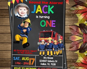 Printable Fireman Sam Birthday Party Invitation - Etsy