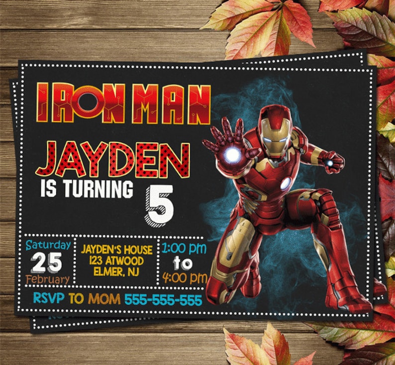 Printable Iron Man Birthday Party Invitation - Etsy