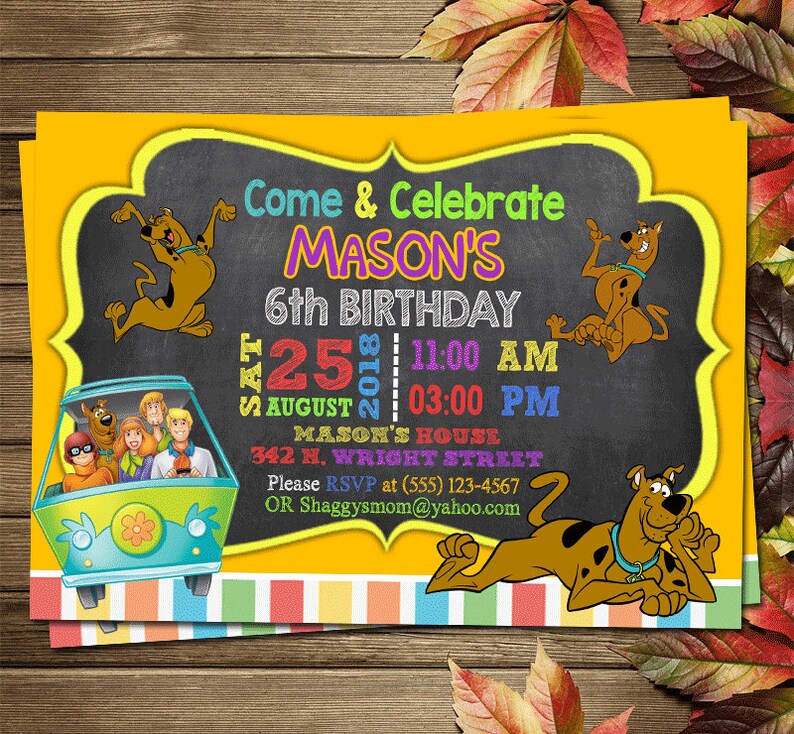 Printable Scooby Doo Birthday Party Invitation - Etsy