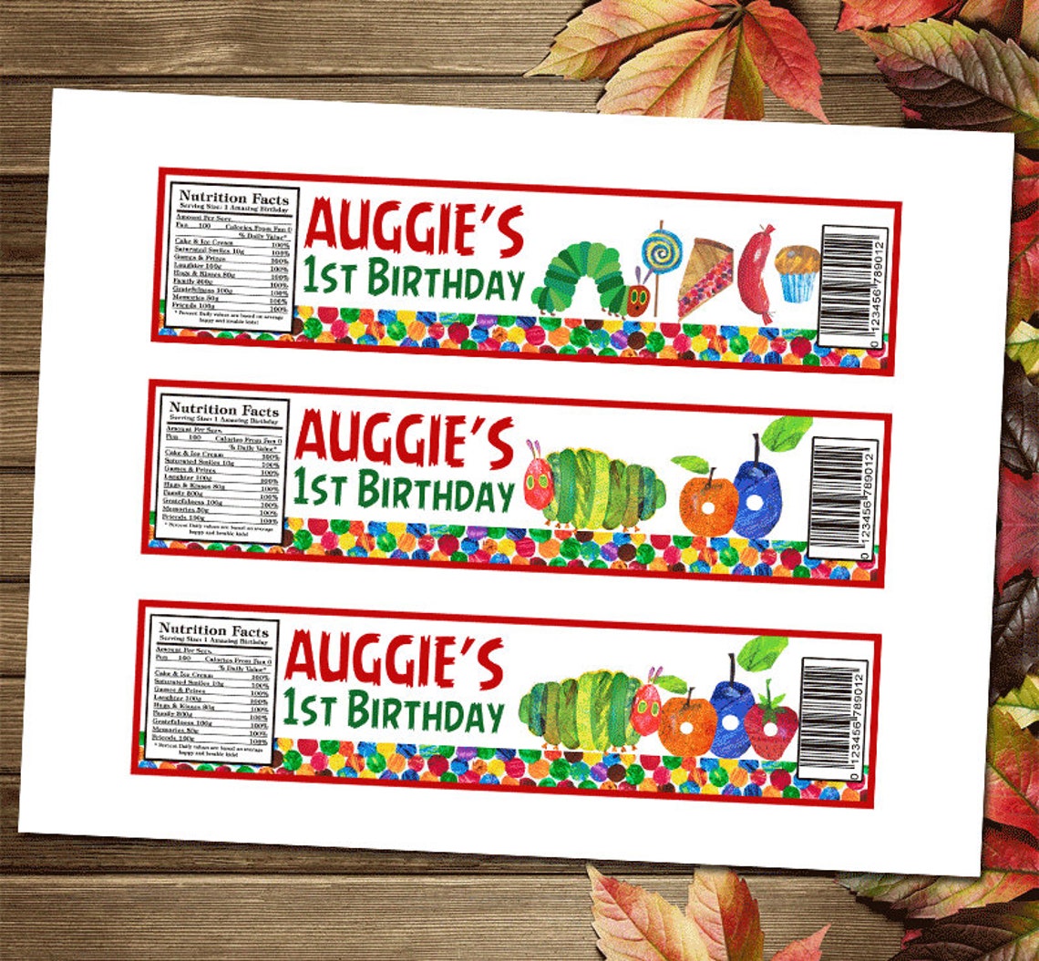 Printable Hungry Caterpillar Bottle Labels - Etsy