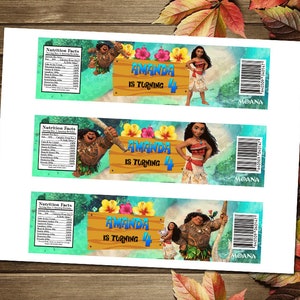 Printable Moana Bottle Labels - Etsy