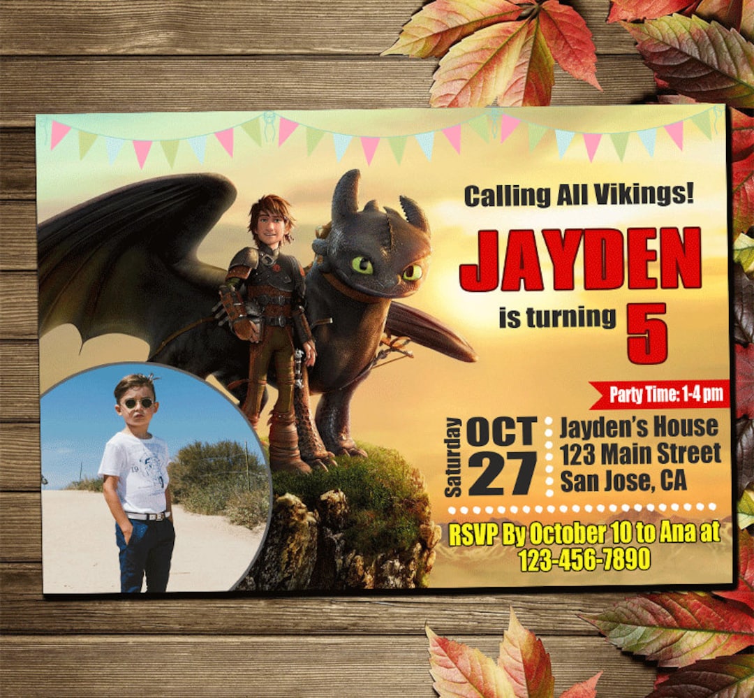 Printable How to Train Your Dragon Birthday Party Invitation - Etsy
