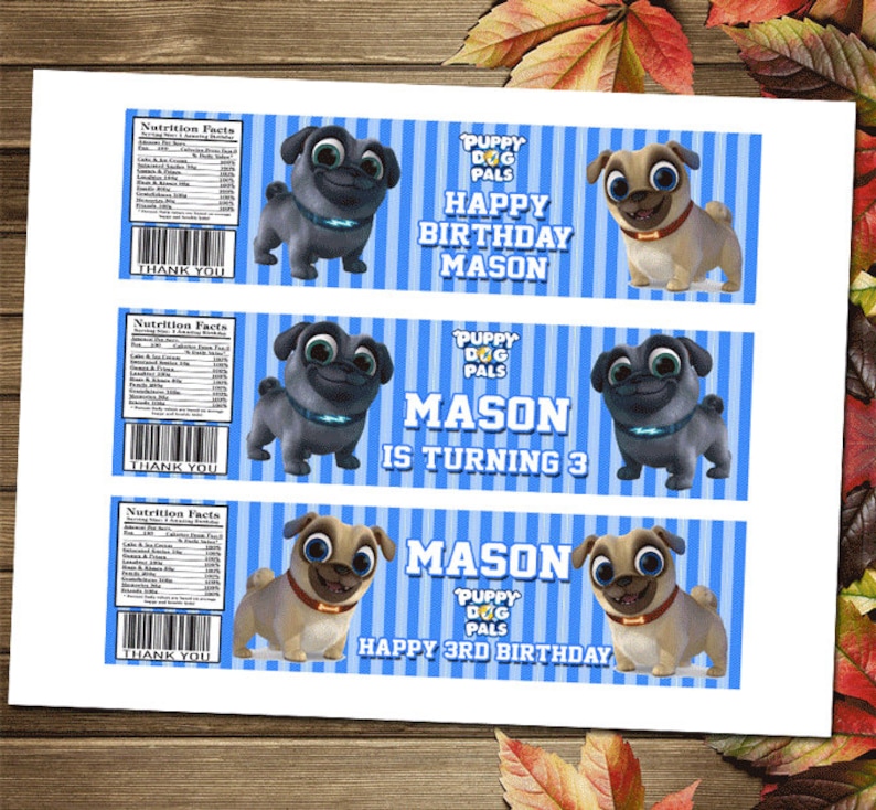Printable Puppy Dog Pals Bottle Labels - Etsy