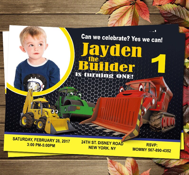 Printable Bob the Builder Birthday Party Invitation - Etsy