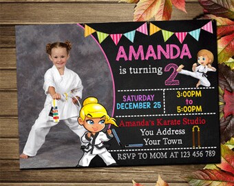 Karate Invitation, Karate Birthday Invitation, Karate Party Invitation ...