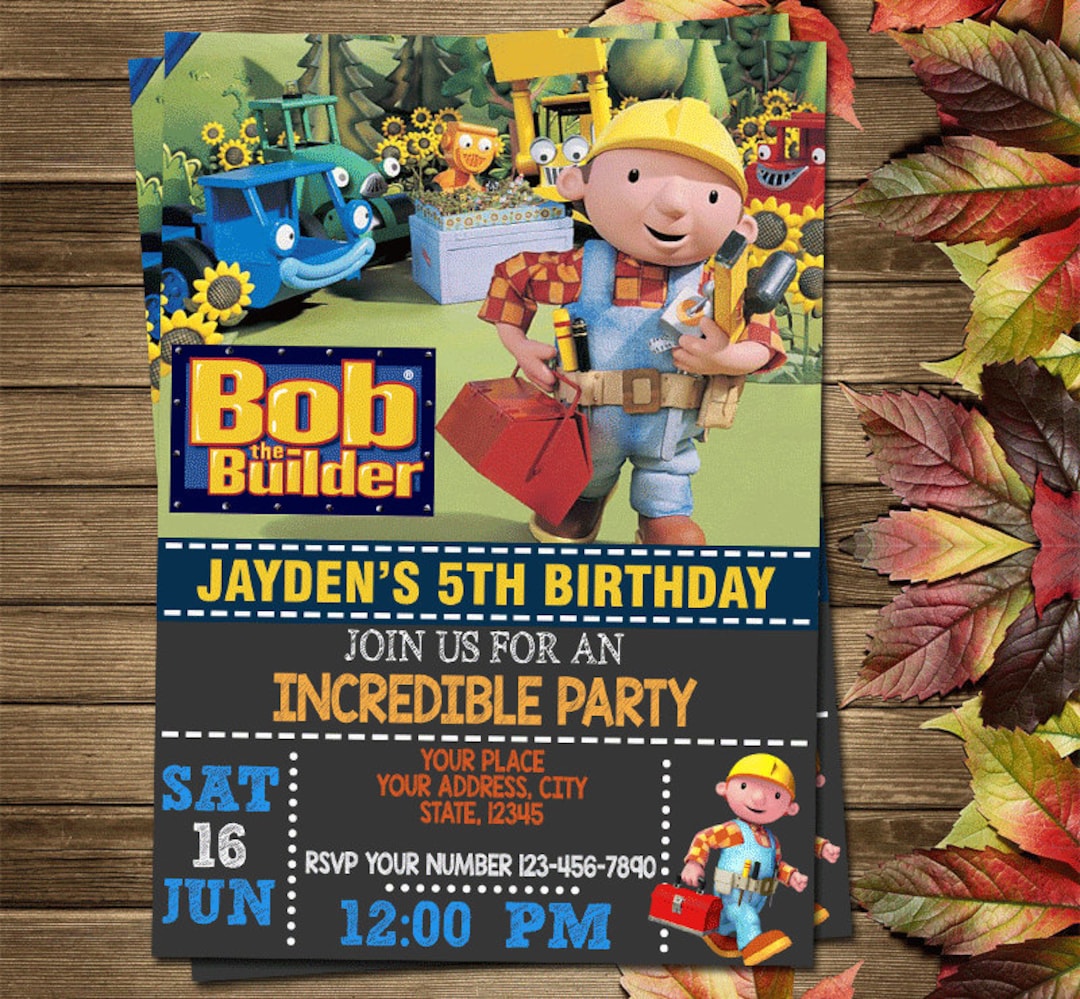 Printable Bob the Builder Birthday Party Invitation - Etsy