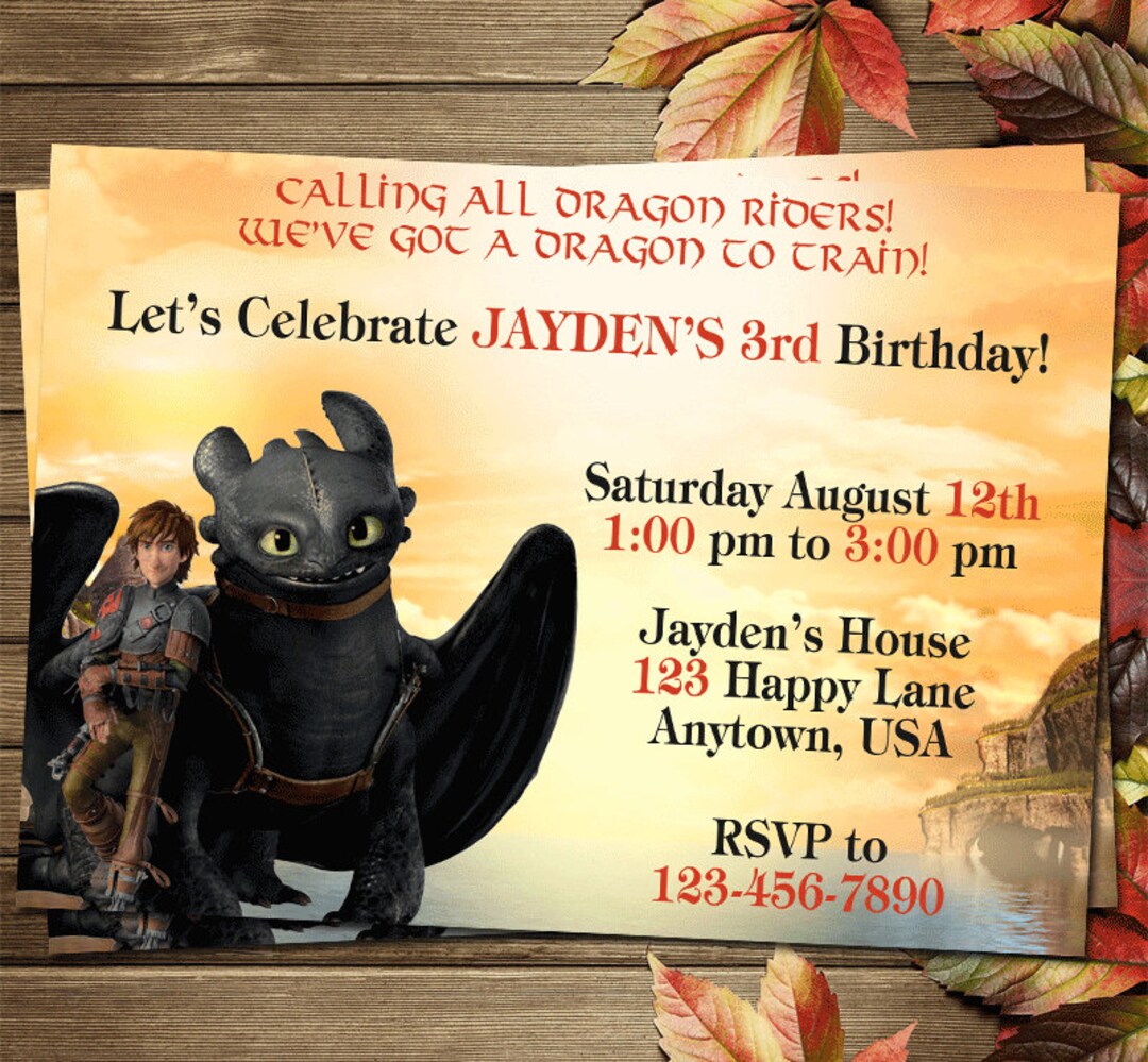 Printable Dragon Birthday Party Invitation - Etsy