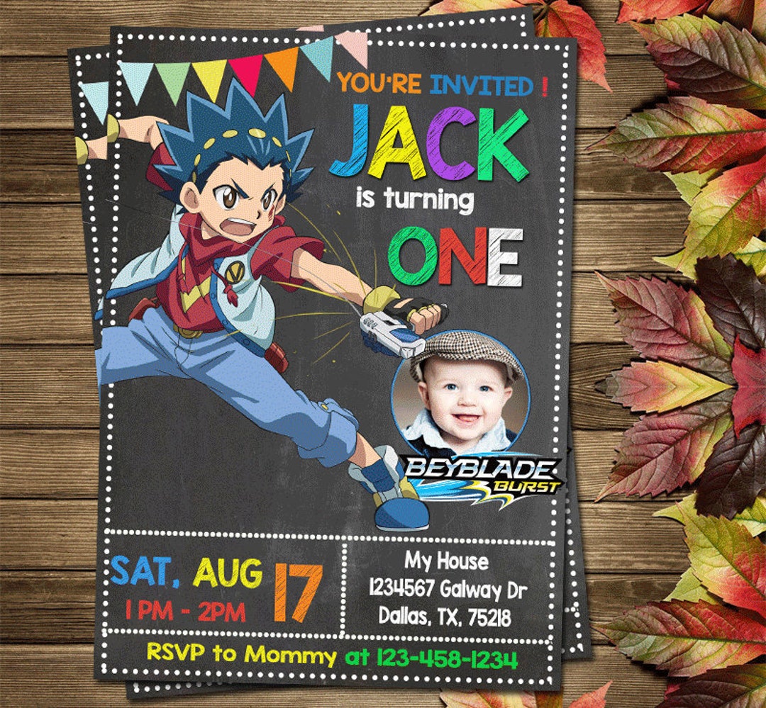 Printable Beyblade Birthday Party Invitation - Etsy