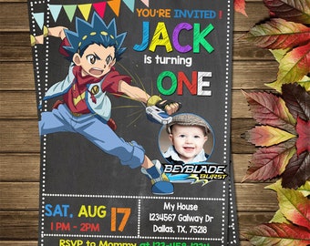 Editable Beyblade Birthday Invitation, Printable Beyblade Invite ...