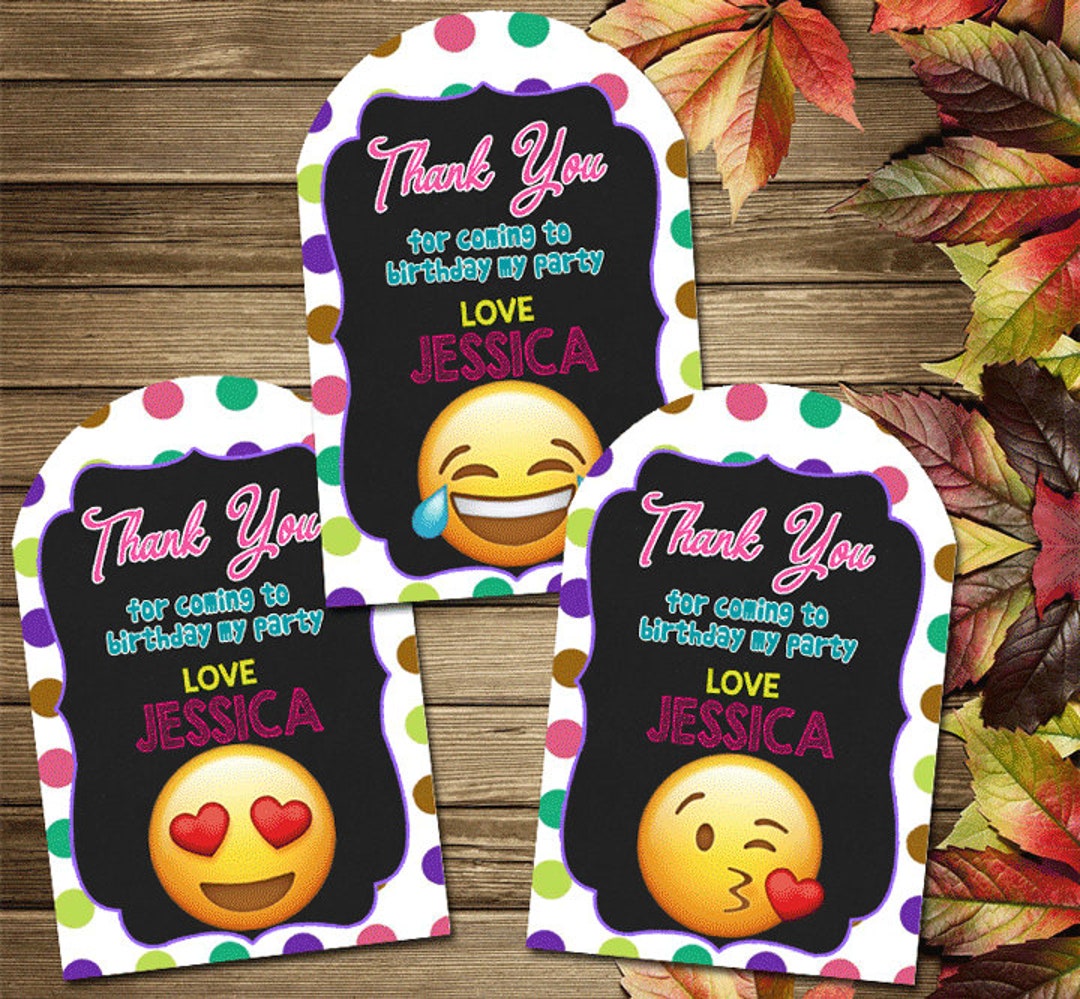 Printable Emoji Thank You Tag - Etsy