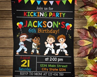 Karate Invitation, Karate Birthday Invitation, Karate Party Invitation ...
