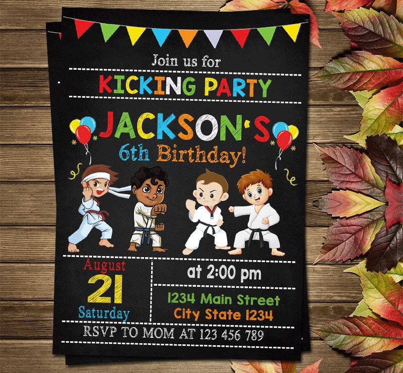 Printable Karate Birthday Party Invitation - Etsy