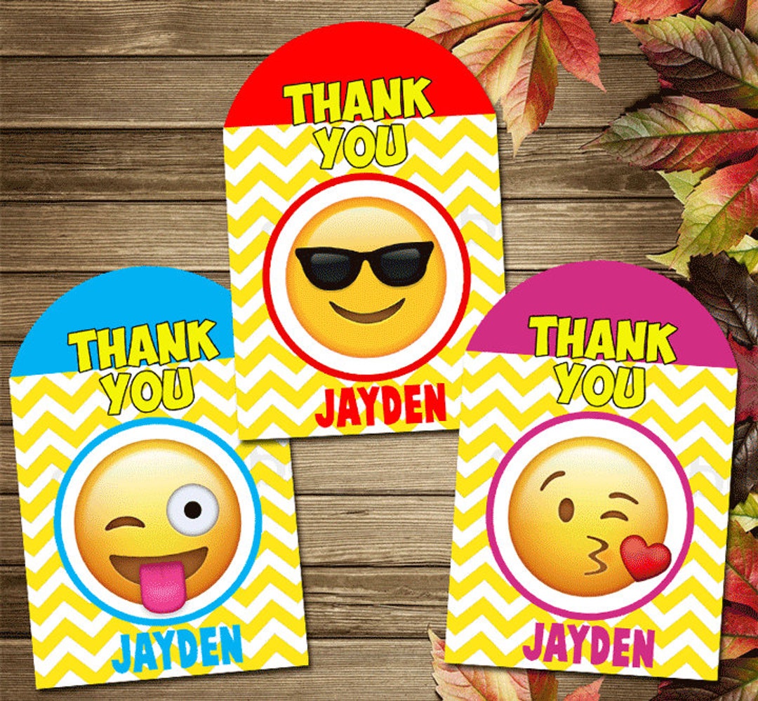 Printable Emoji Thank You Tag - Etsy