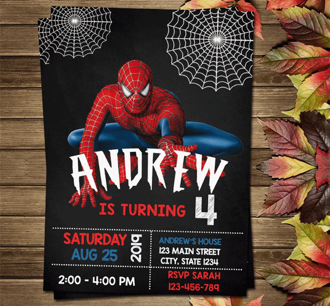 Printable Spiderman Birthday Party Invitation - Etsy
