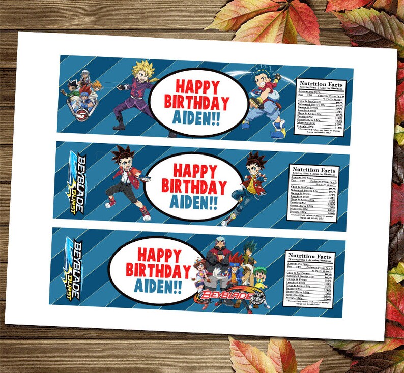 Printable Beyblade Bottle Labels - Etsy